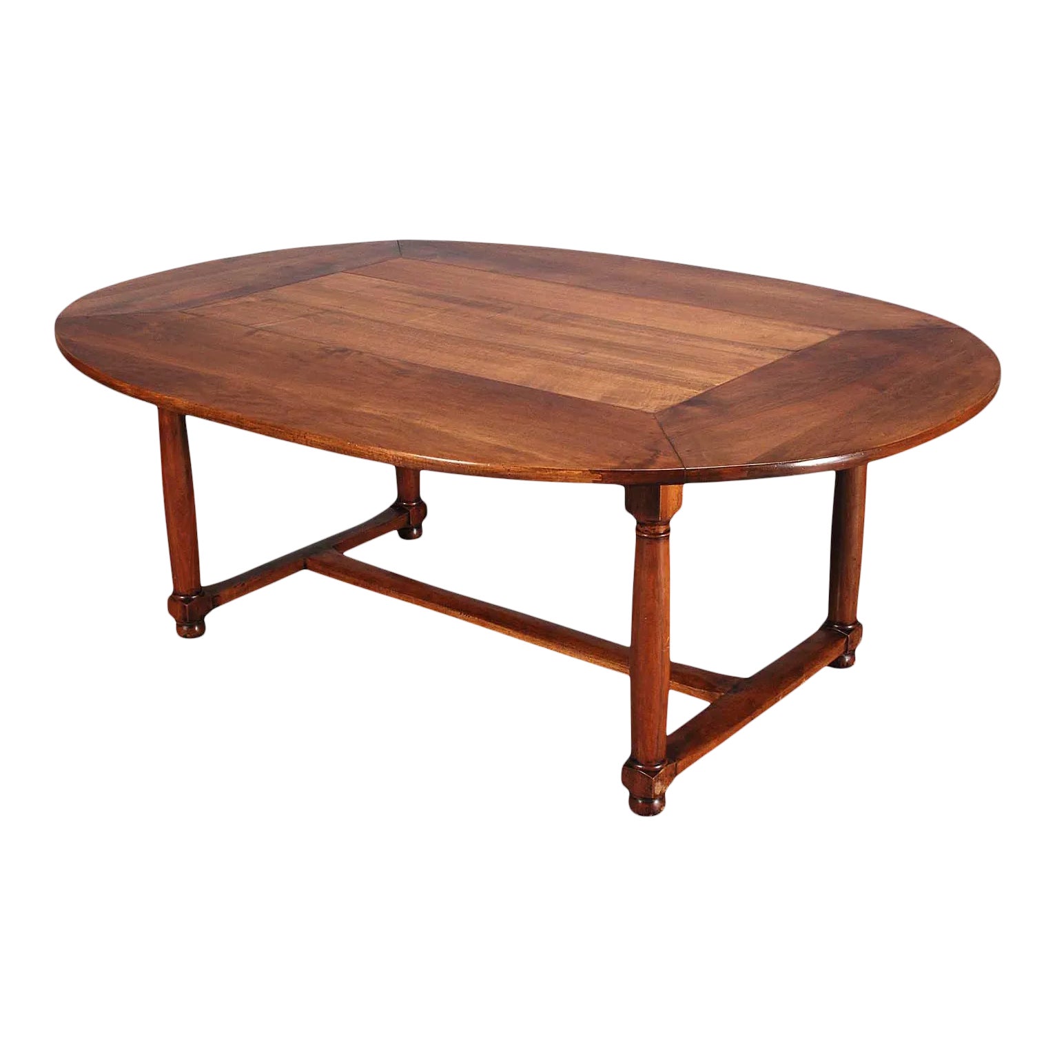 Custom Made Oval Walnut Dining Table | Chairish