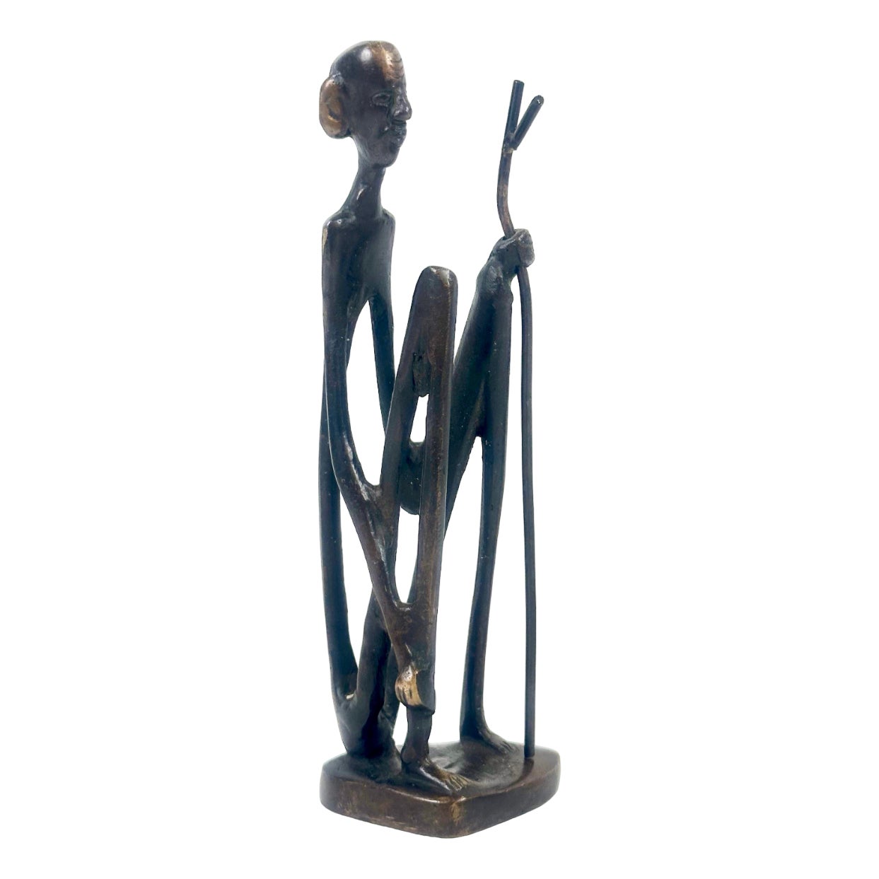 African Tribesman Bronze Statue | Chairish