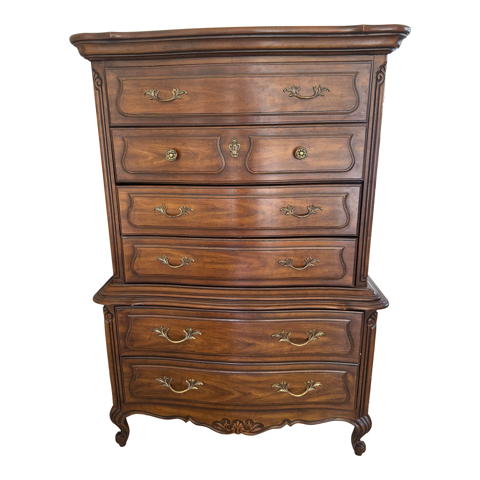 1960s Vintage Drexel Highboy Double Dresser- French Provincial | Chairish