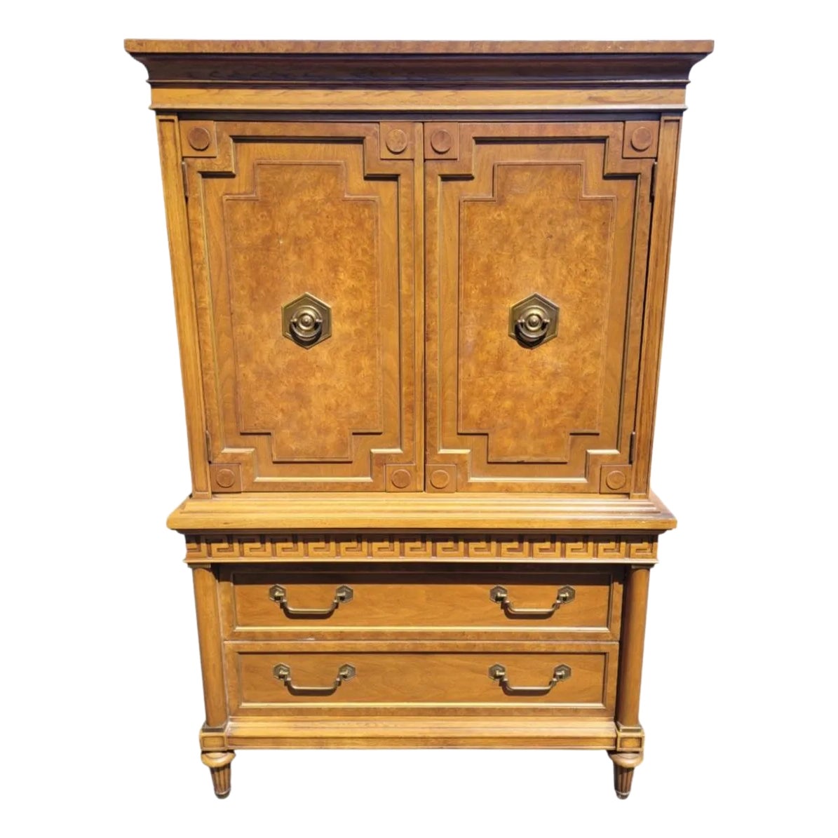 1950s Thomasville Greek Key Wardrobe Tall Chest | Chairish