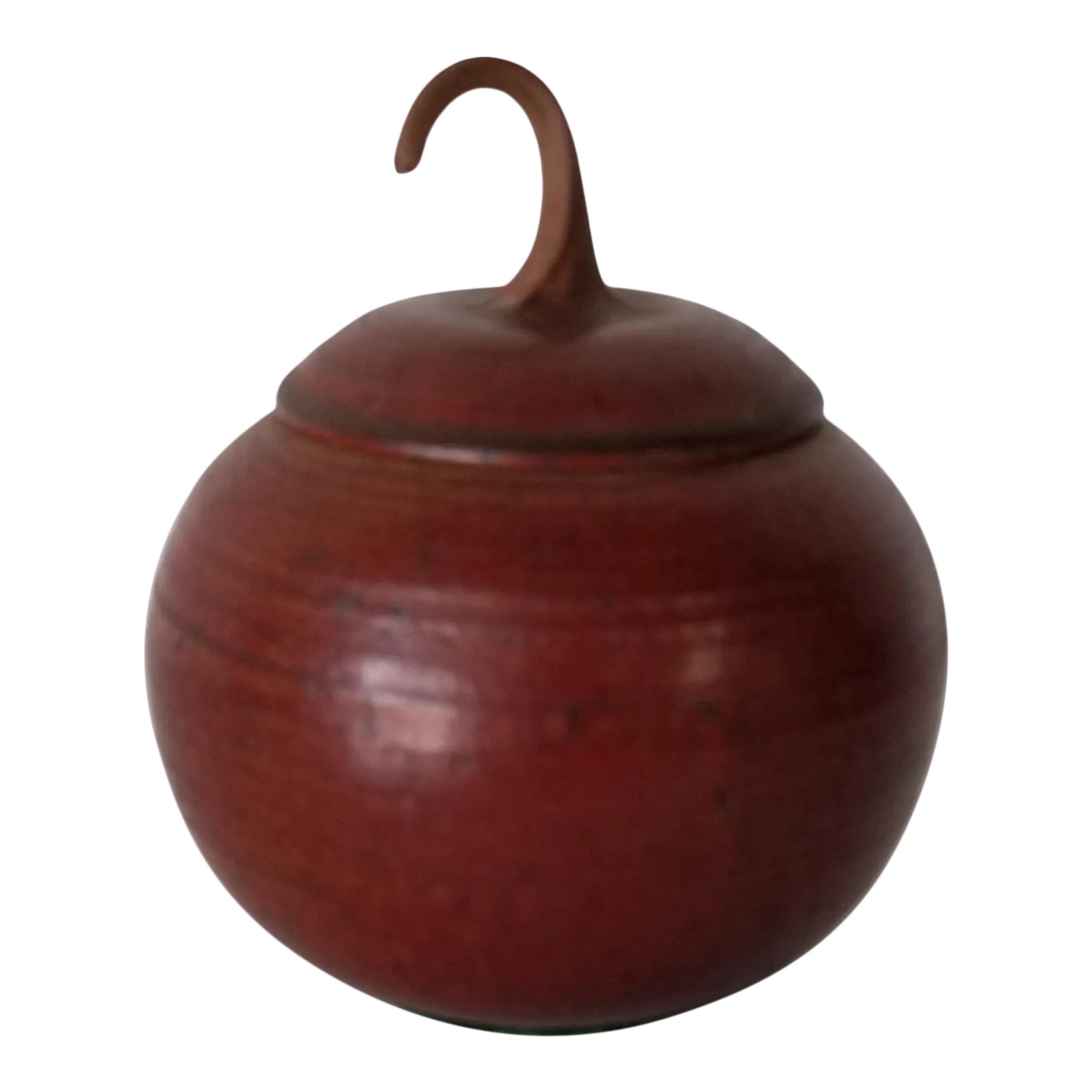 Vintage Apple Shape Art Pottery Jar With Lid | Chairish