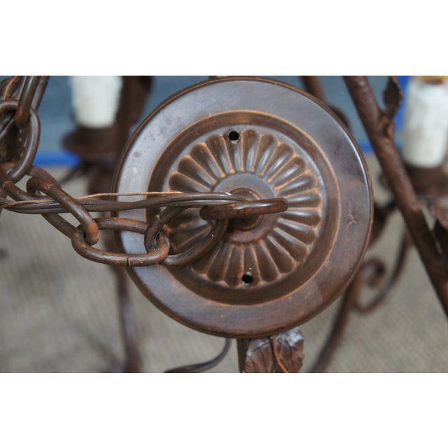 Vintage Dana Creath Designs 6 Light Scrolled Iron Acanthus Leaf ...