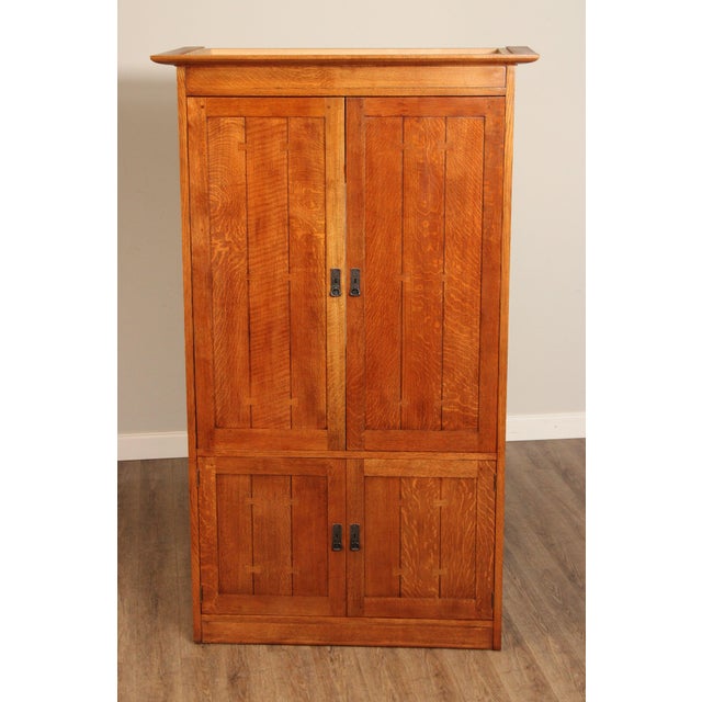 Early 21st Century Stickley Mission Collection Oak Entertainment Center ...