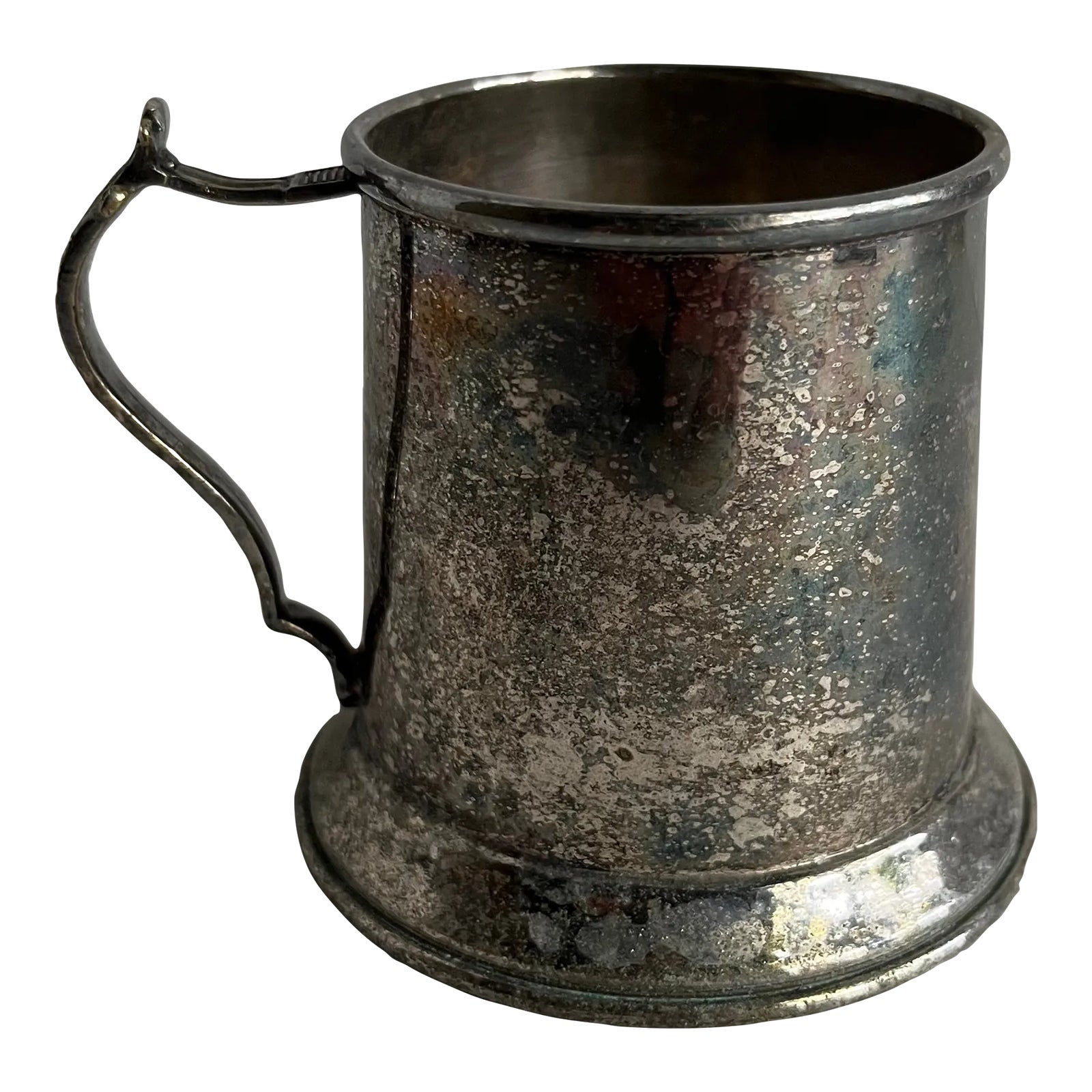 Small Italian Silver Plate Cup With Handle | Chairish