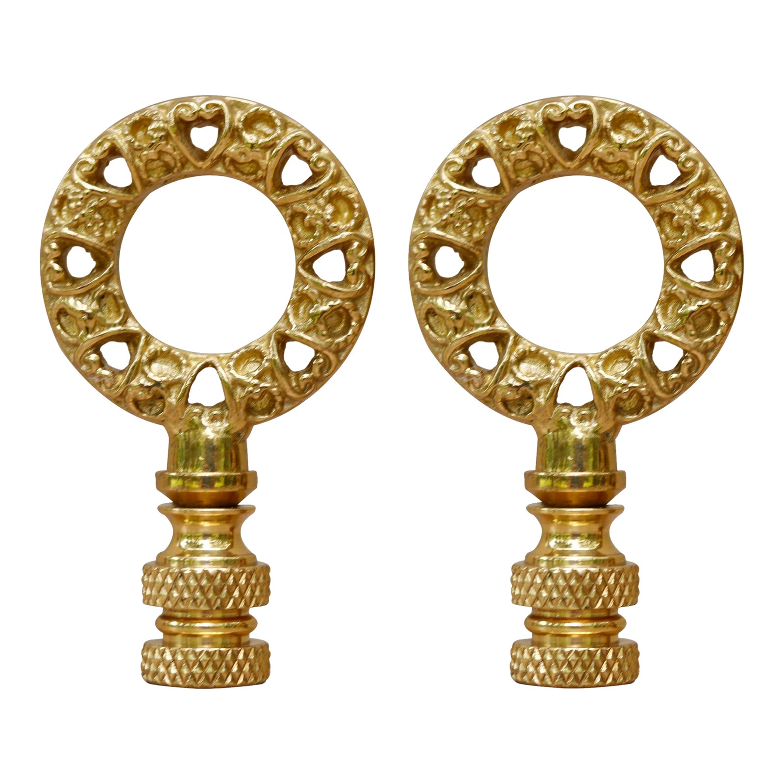 Brass Wreath Lamp Finials - a Pair | Chairish
