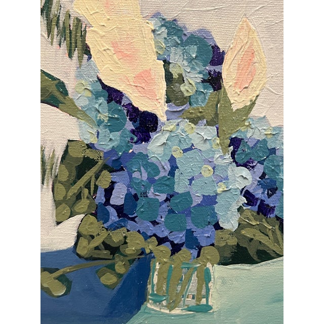 Modern Abstract Floral Hydrangeas, Acrylic Painting on Stretch Canvas ...