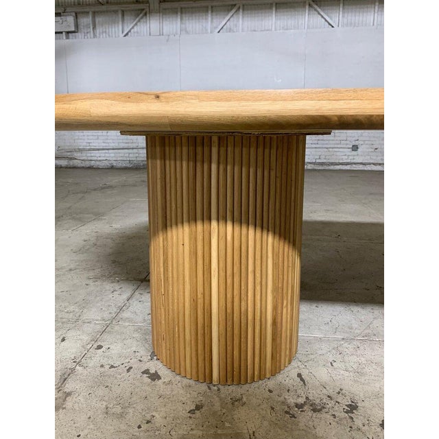 Double Reeded Pedestal Dining Table by Vintage on Point | Chairish