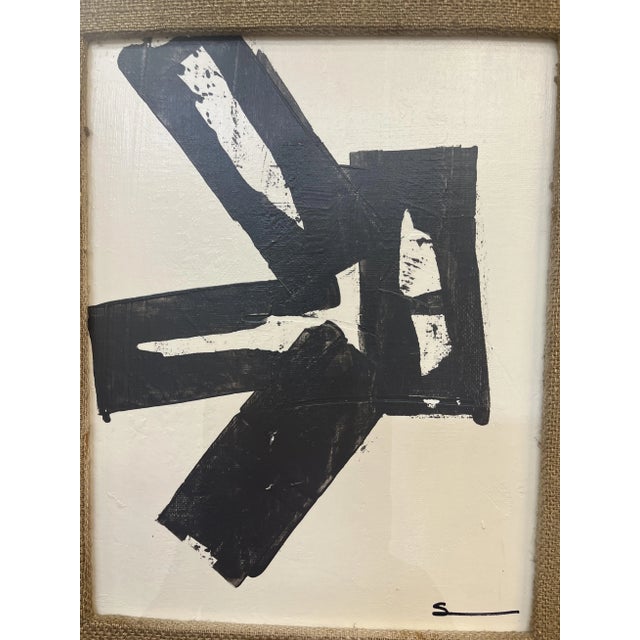 Original B&w Modern Abstract in Antique Gold Frame by Shannon Weir ...