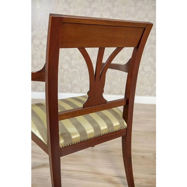 Pair of Armchairs Circa 1980s/1990s Classicizing Forms in Striped ...