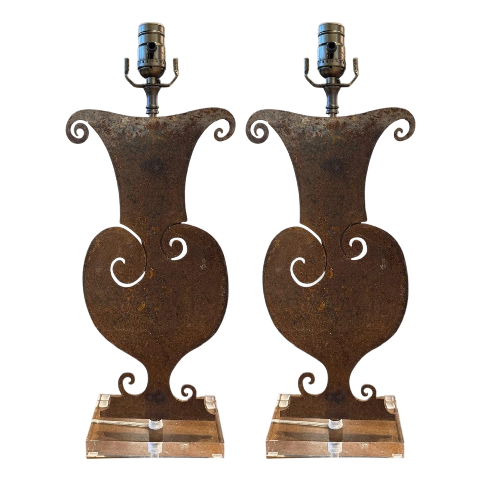 Pair French Balustrade Lamps | Chairish
