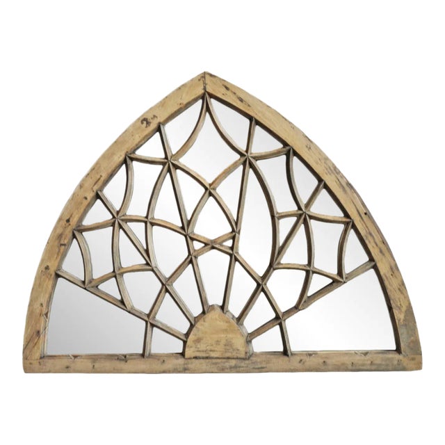 Arched Wood Transom Mirror | Chairish