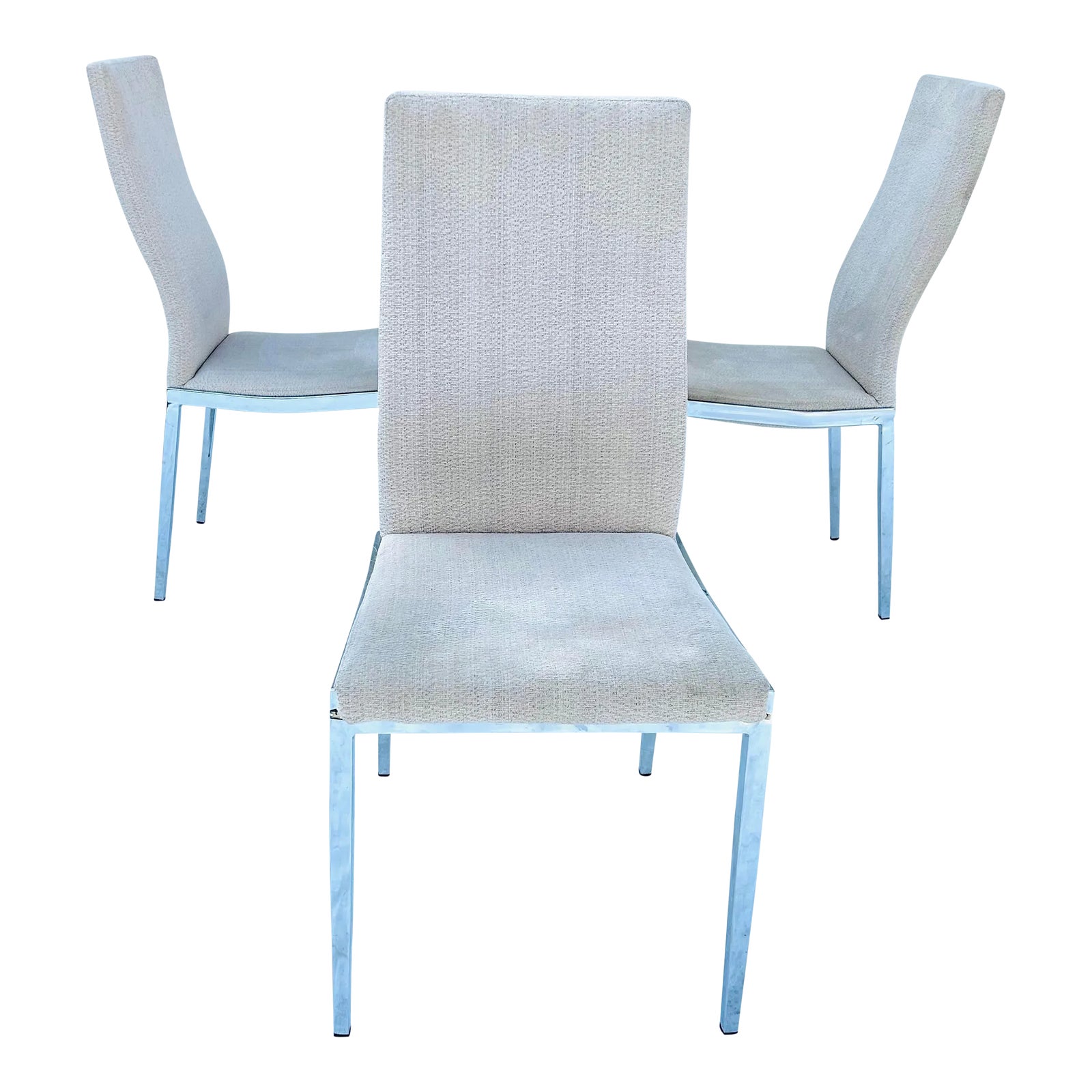 1980s Minson Corporation Set of 3 Chrome Dining Chairs | Chairish
