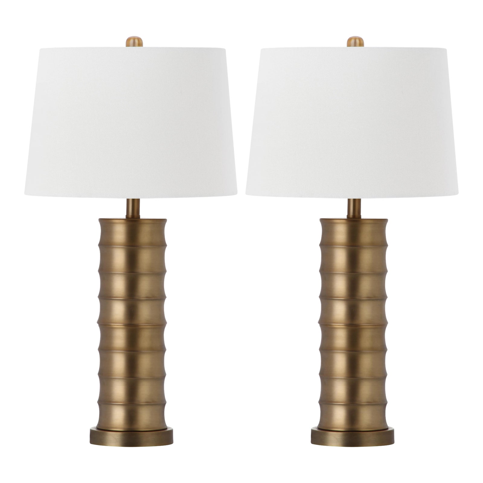 28.5 Inch H Column Table Lamp in Gold - a Pair | Chairish