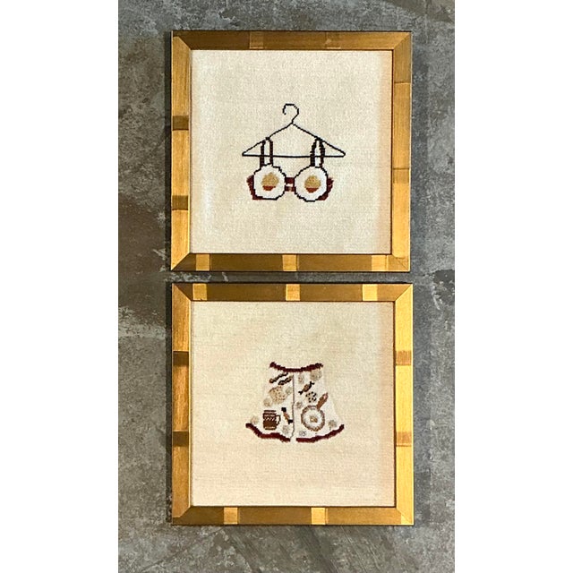 Vintage Original Needlepoint Swimsuit | Chairish