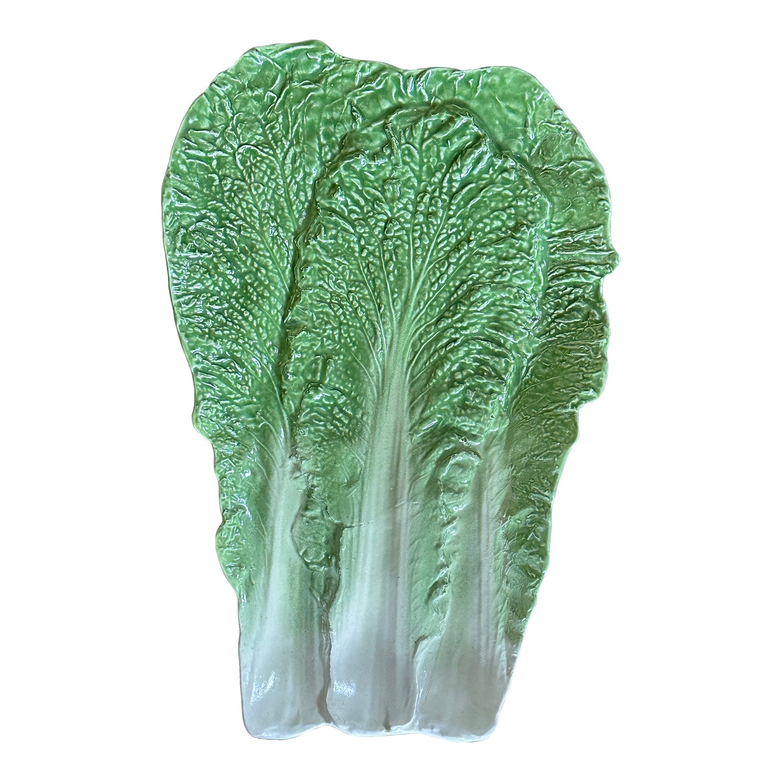 Studio Art Pottery Lettuce Leaf Platter Centerpiece Bowl | Chairish