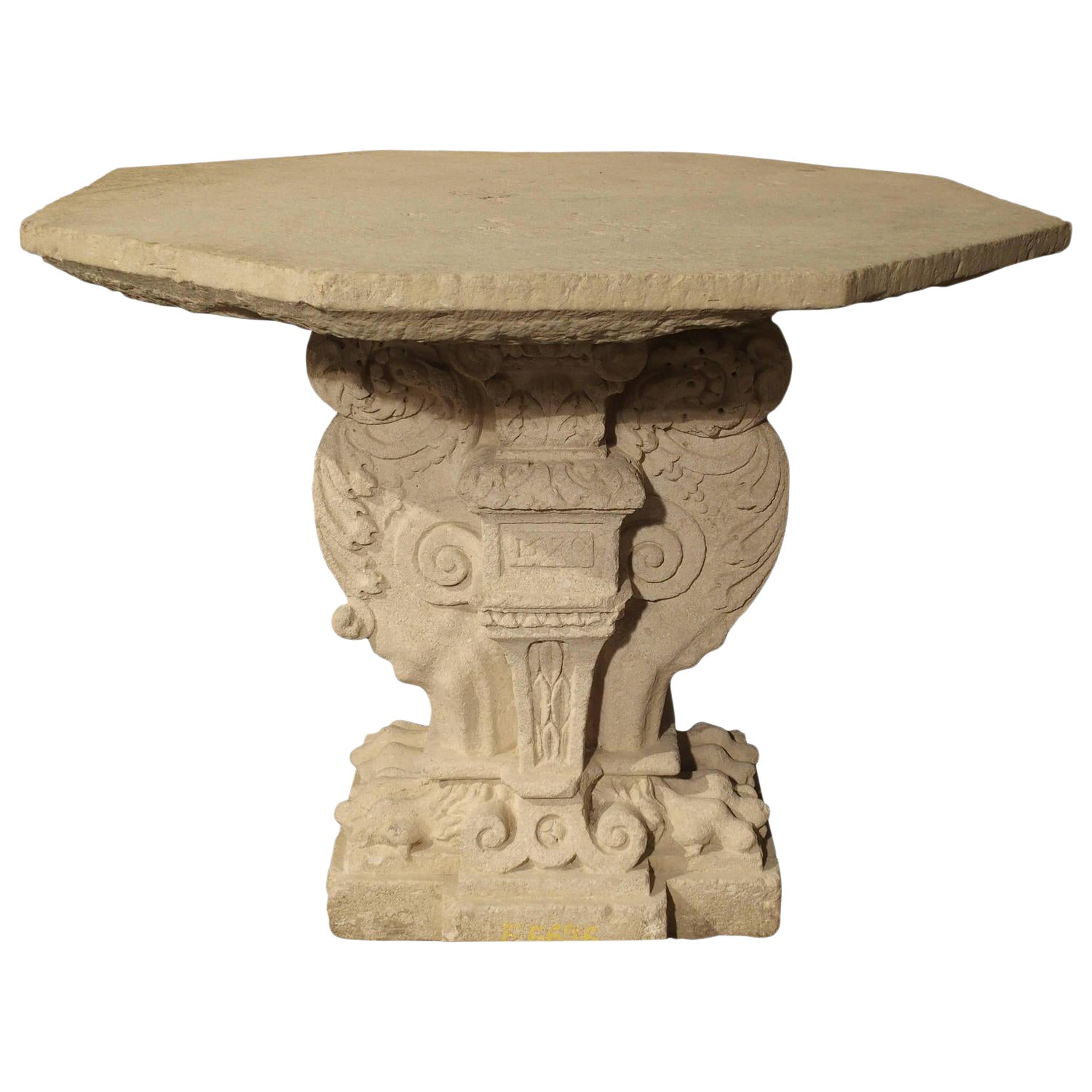 Period Renaissance Carved Stone Table From the South of France, 1570 ...