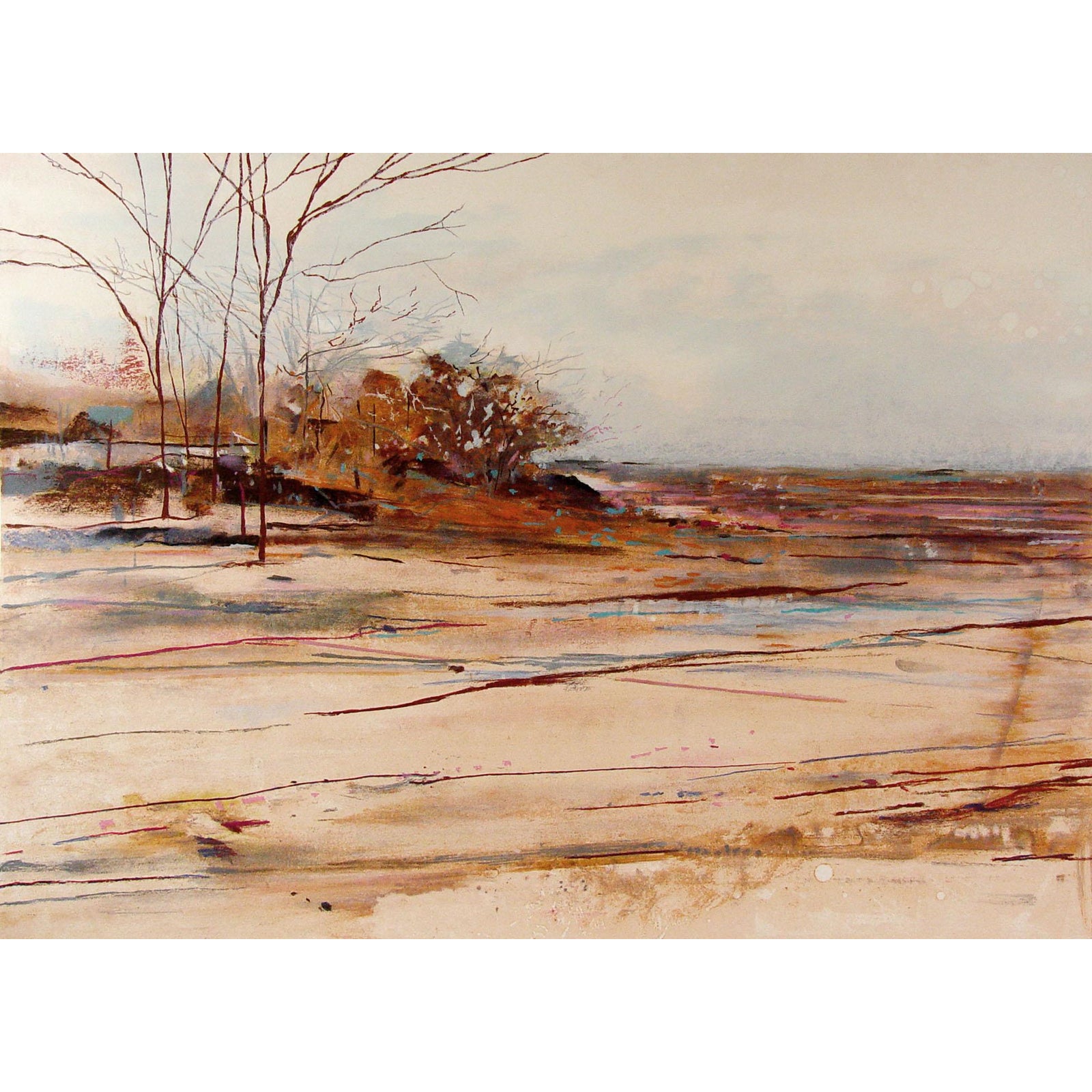 Modernist Landscape Lithograph | Chairish