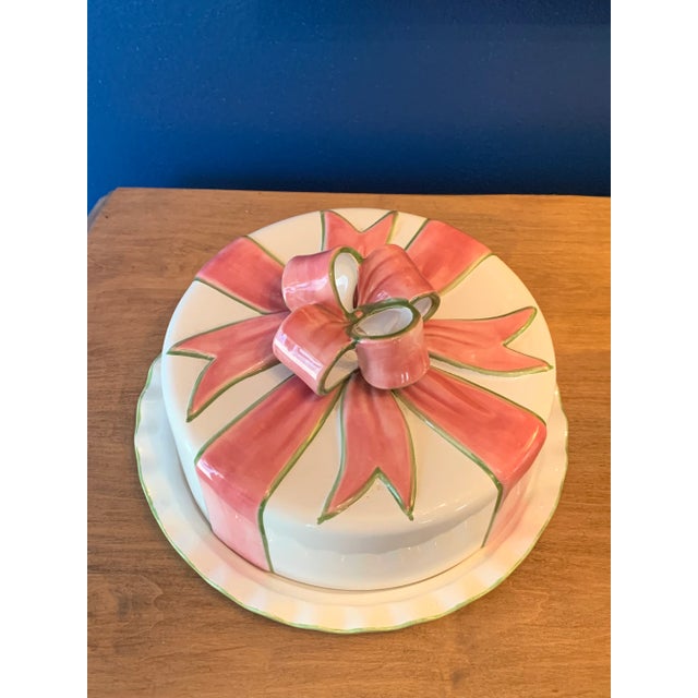 Late 20th Century Ceramic Cake Plate | Chairish