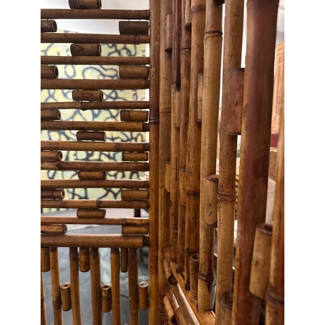 Vintage 70’s Cane Bamboo Room Divider Privacy Screen | Chairish