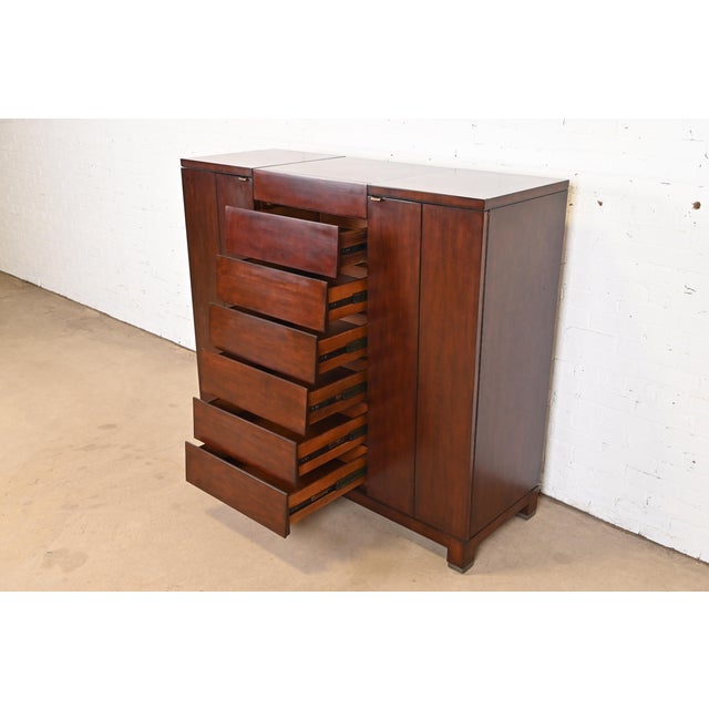 Drexel Heritage Modern Cherry Wood Gentleman's Chest With Flip Up ...