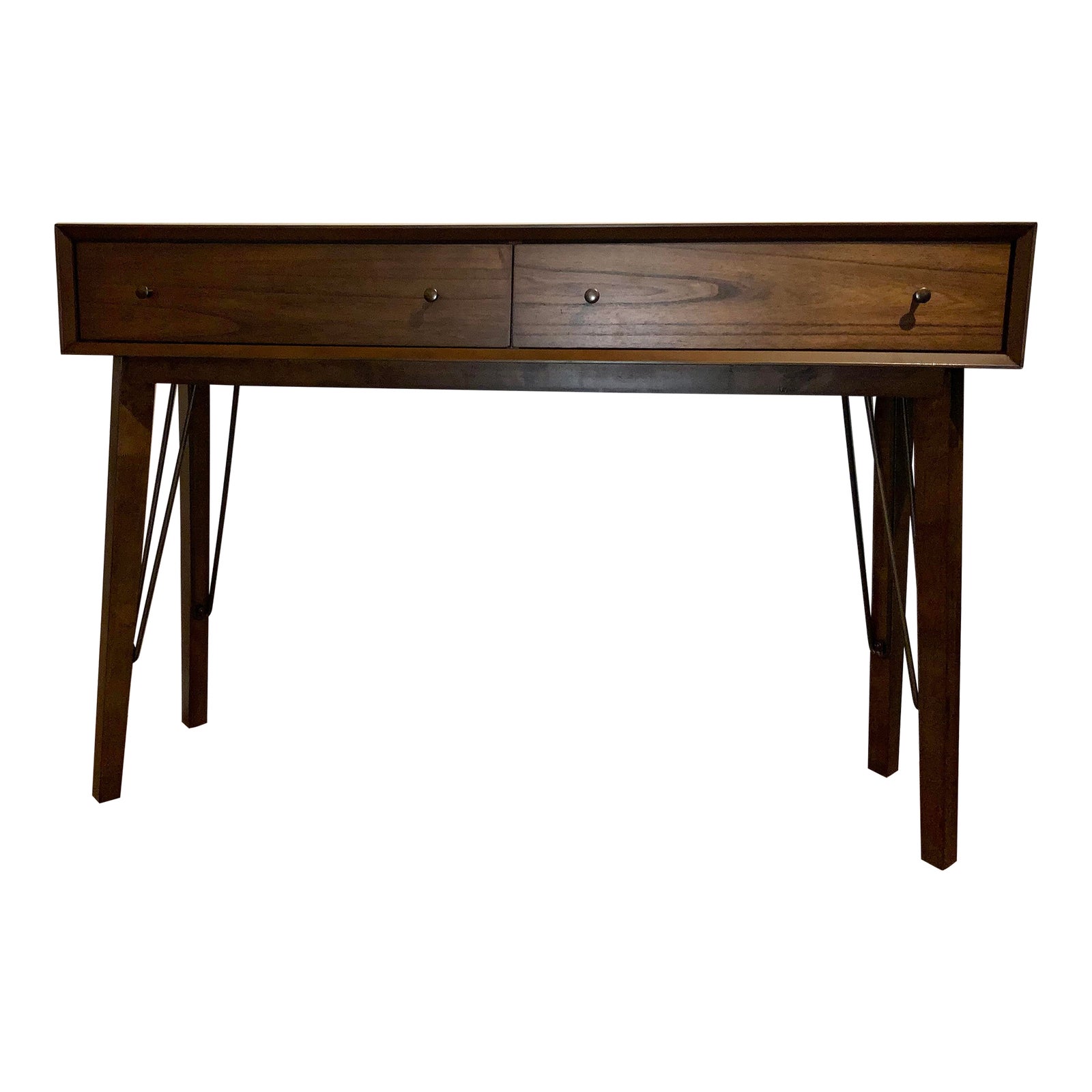 Danish Modern Style Walnut Finished Console Table | Chairish
