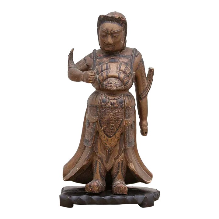 Vintage Carved Warrior Figure | Chairish