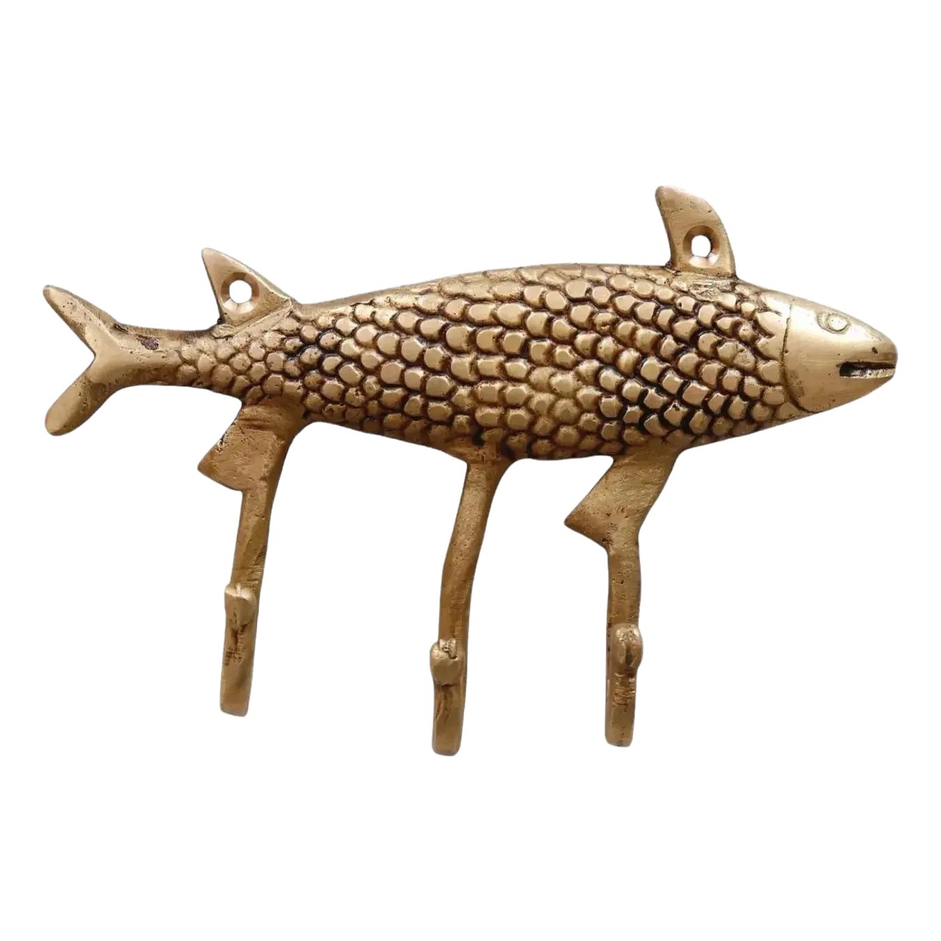 Brass Fish Wall Hooks | Chairish