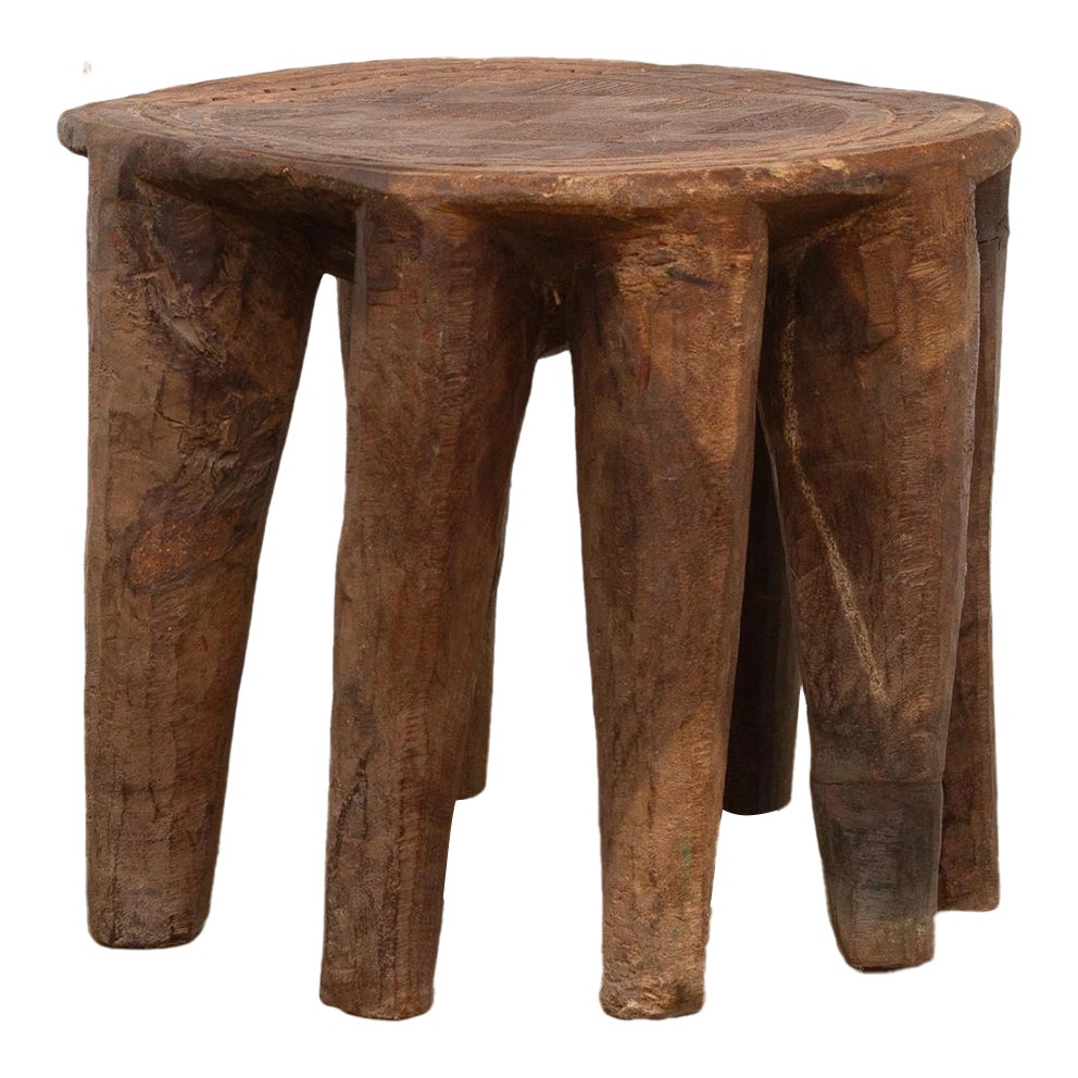 Vintage Oval Shape Small Nupe Stool | Chairish