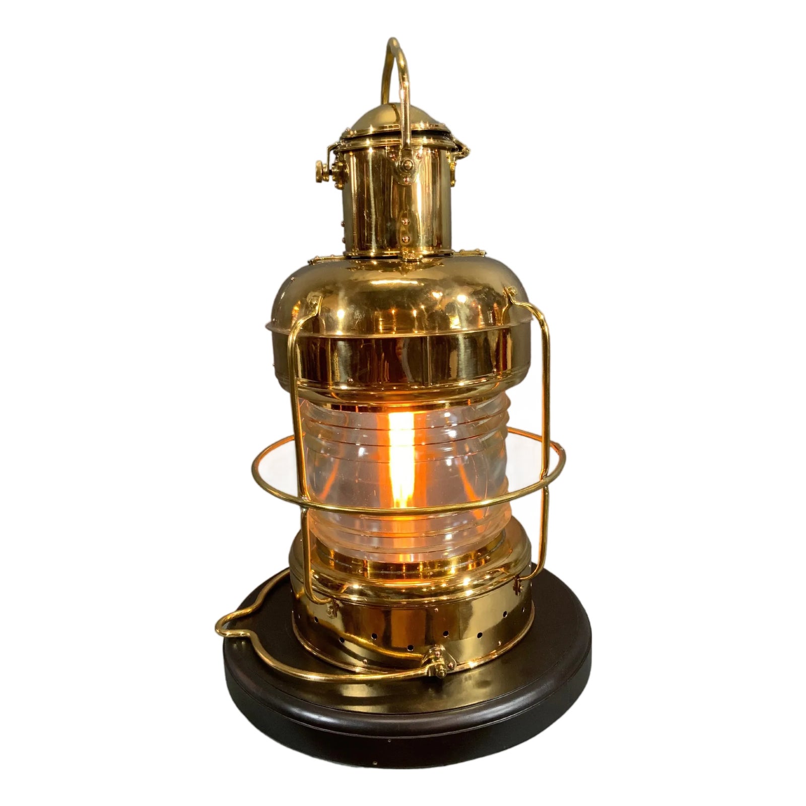 1958 Brass "Not Under Command" Ship's Anchor Lantern by Nippon Sento Co ...