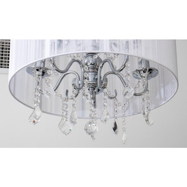 Hollywood Glam 10-Arm Chandelier With String Shade | Chairish
