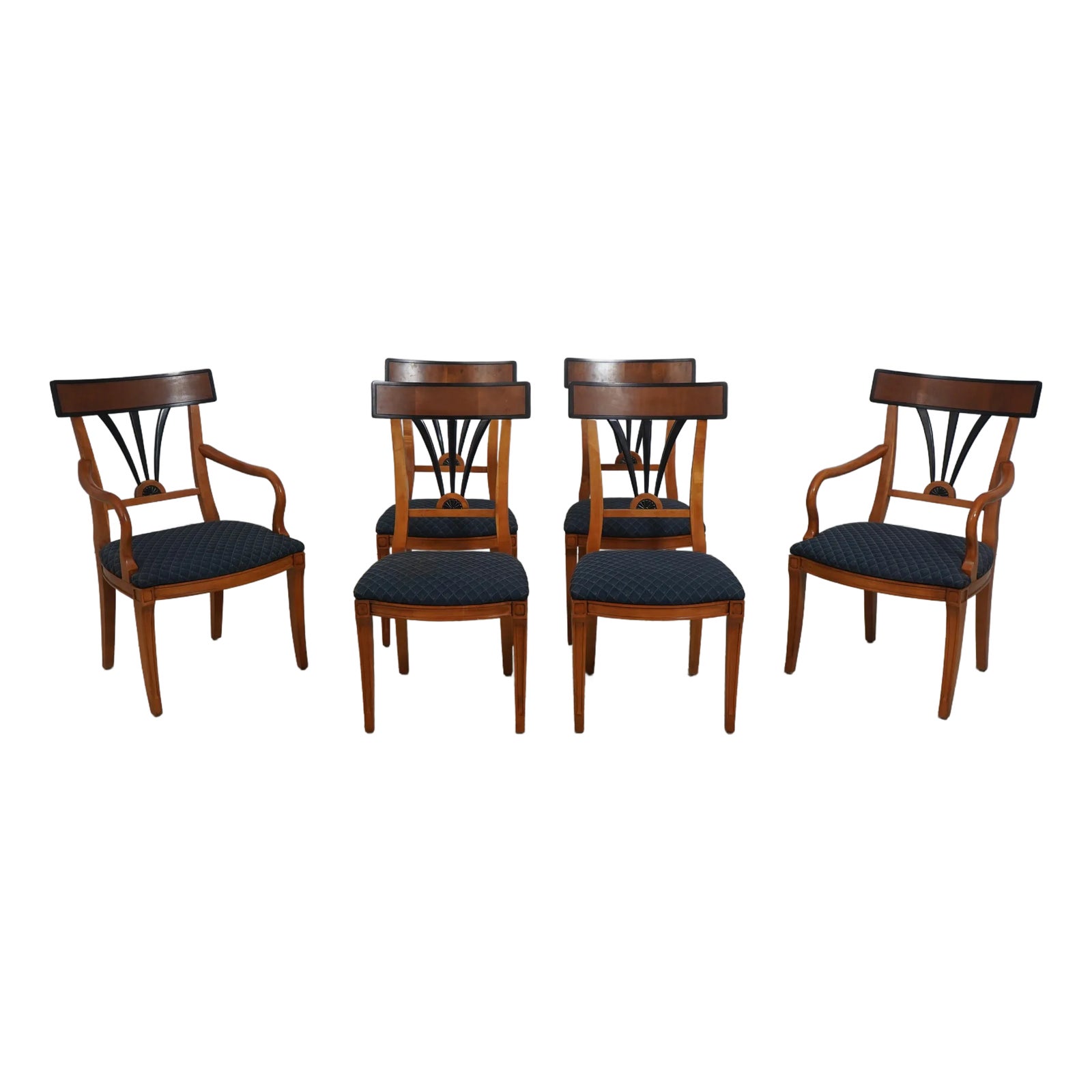 Set of 6 Century Neoclassical Style Dining Room Chairs | Chairish