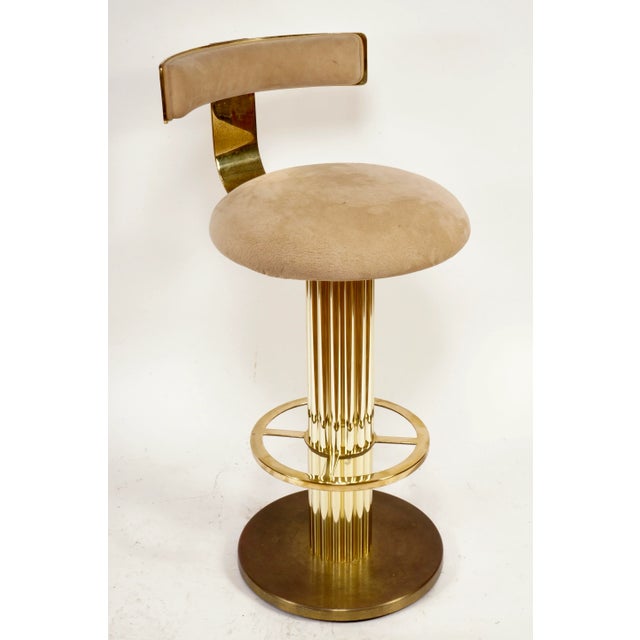 1980s Brass Bar Stool by Designs for Leisure | Chairish