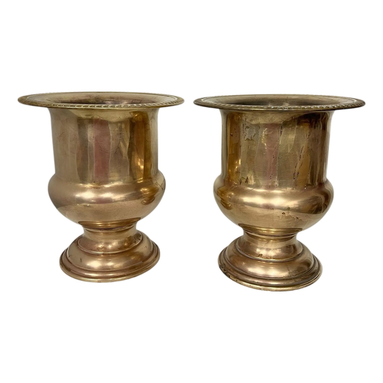 Vintage Handmade Brass Wine Chiller - A Pair | Chairish