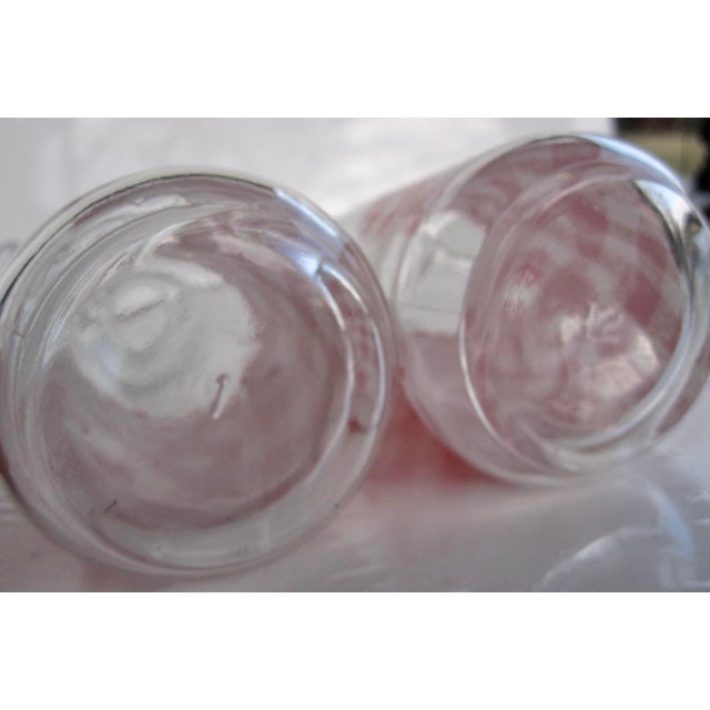 Vintage Anchor Hocking Red & White Gingham Check Glass Cruets- Set of 2 ...