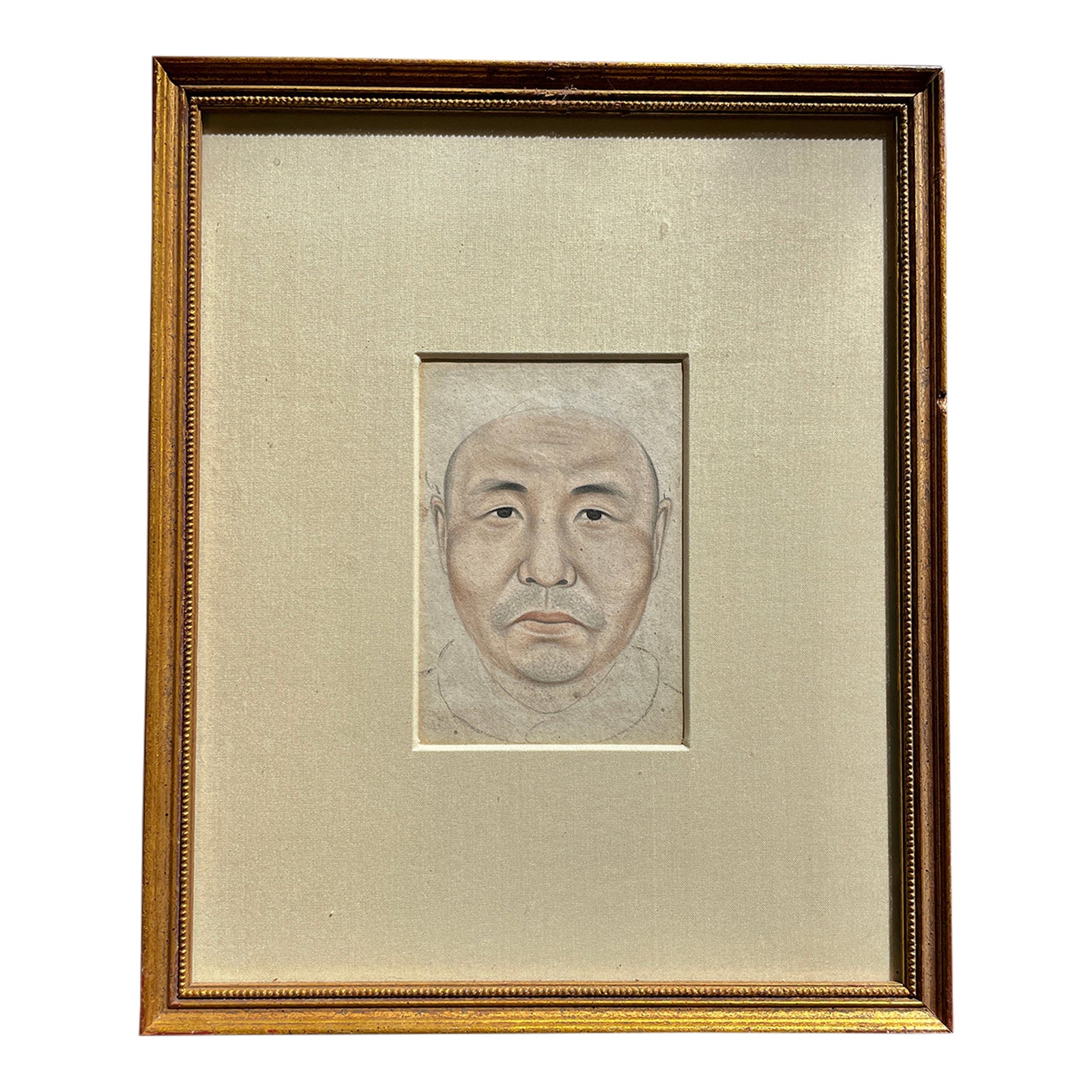 Historic Watercolor Male Portrait Shanghai C. 1900 | Chairish
