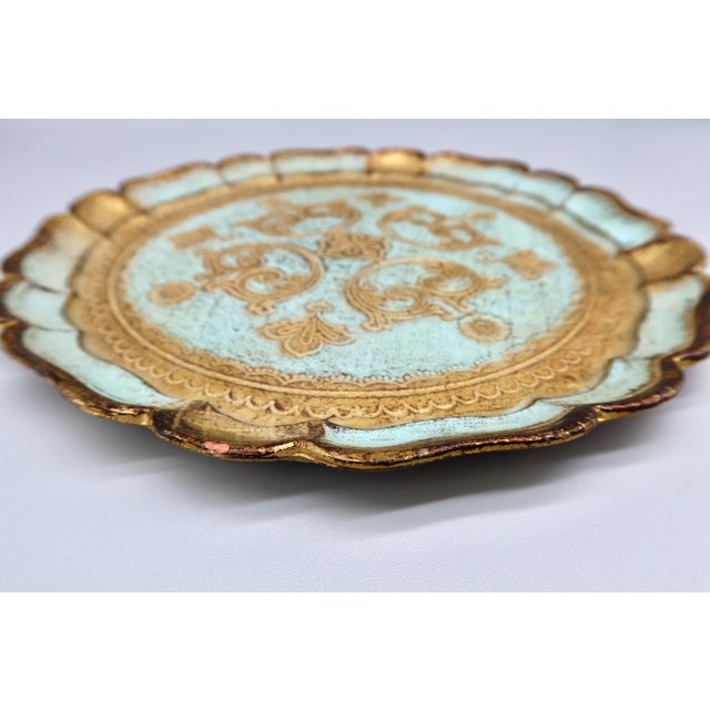 Late 20th Century Round Italian Florentine Gilt Tray | Chairish