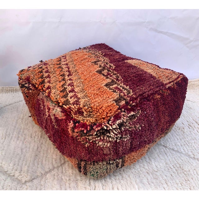 Vintage Handmade Floor Cushion Square Pouf Cover | Chairish