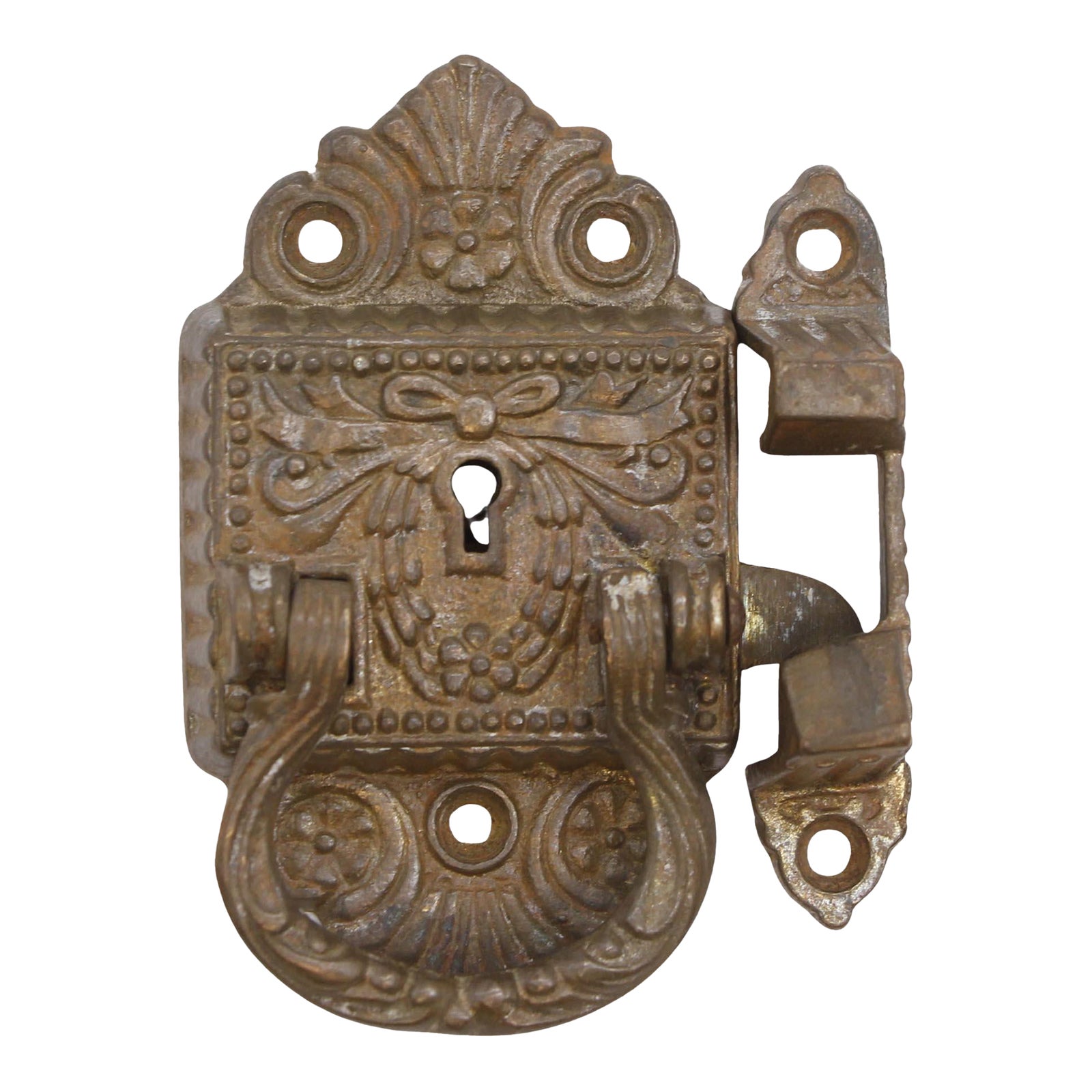 Antique Victorian Bronze Left Swing Ice Box Latch | Chairish