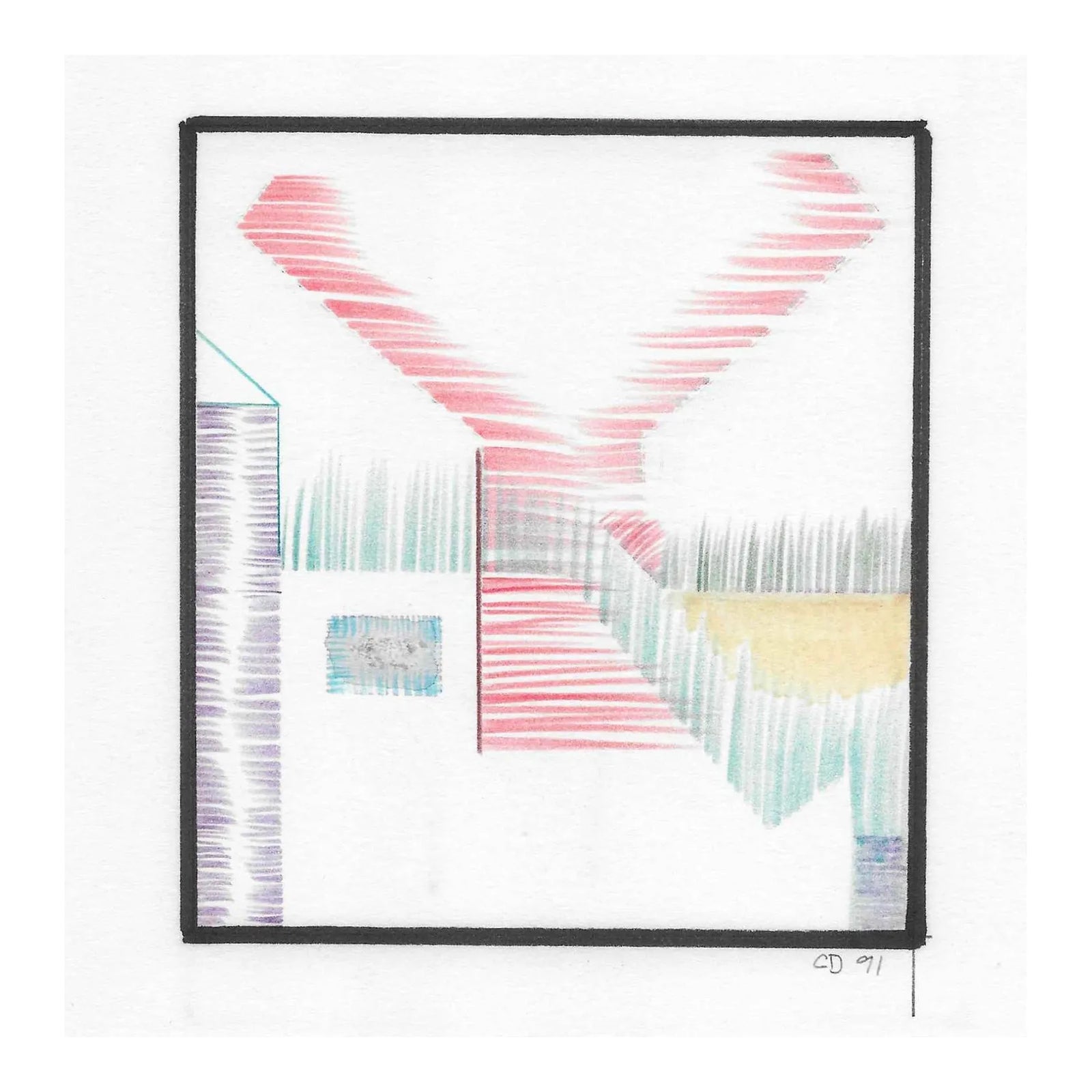 1991 Charles Dudley Abstract Drawing | Chairish