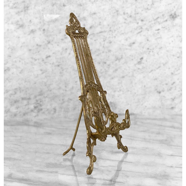 Vintage Victorian Brass Photo Easel Stand | Chairish