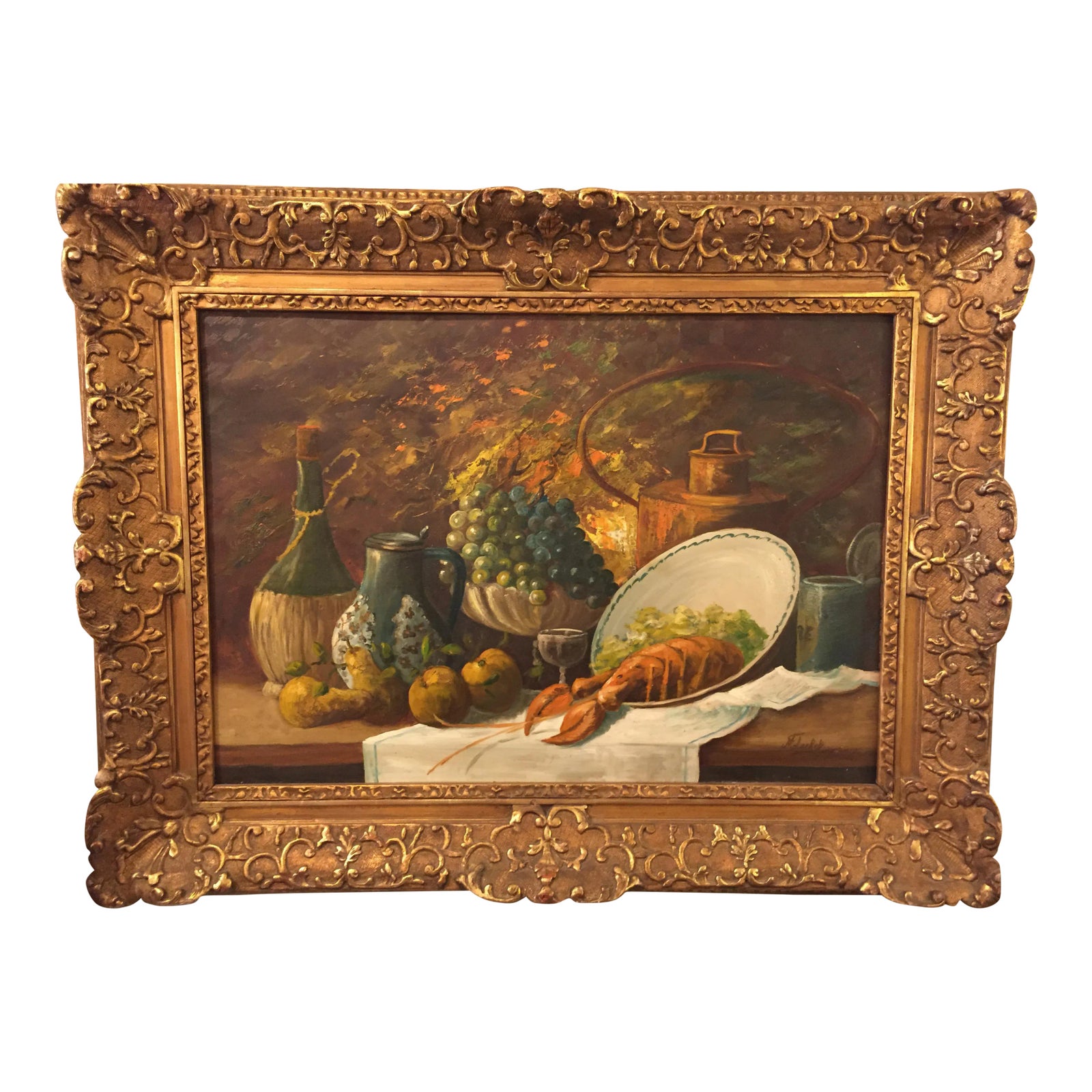 Belgian 1871-1964 Flachet Still Life Painting | Chairish