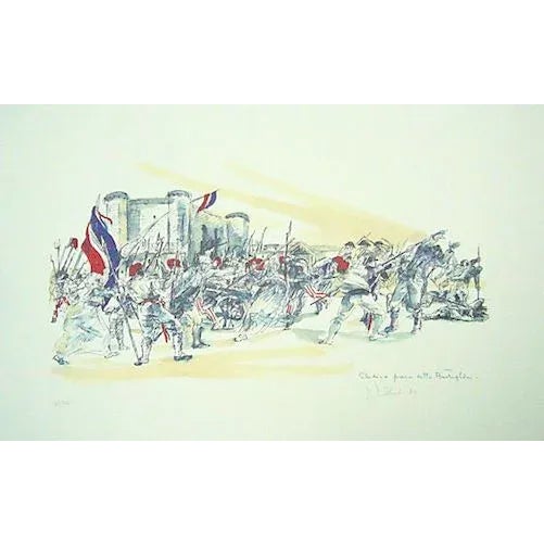 Vintage French Lithograph of the French Revolution | Chairish