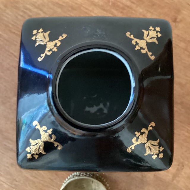 Mid 20th Century Dominic Chinese Cobalt Blue Porcelain Lidded Jar 24k ...