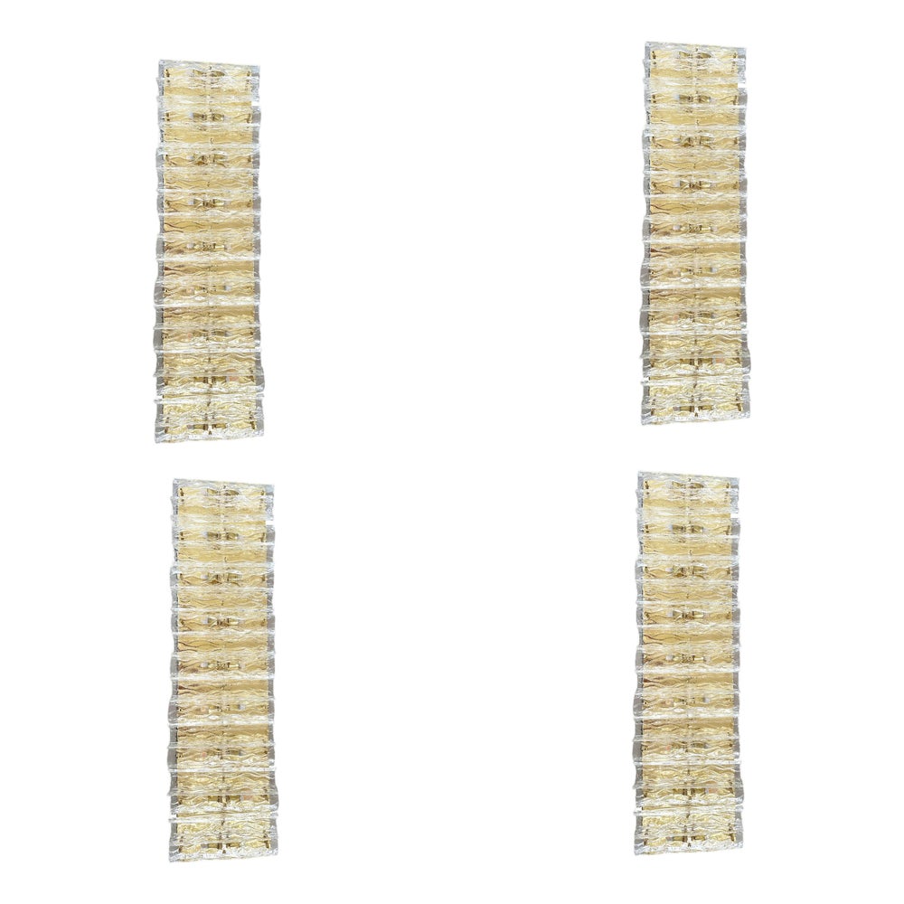 Italian Murano Glass Brass Wall Sconces by Simoeng, Set of 4 | Chairish