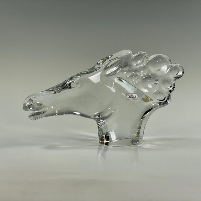 Late 20th Century Large Signed Baccarat France Crystal Horse Head ...