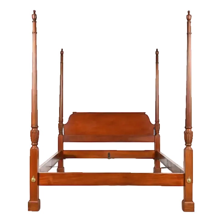 Baker Furniture Vintage Four Poster Georgian Mahogany Rice Bed - Queen ...