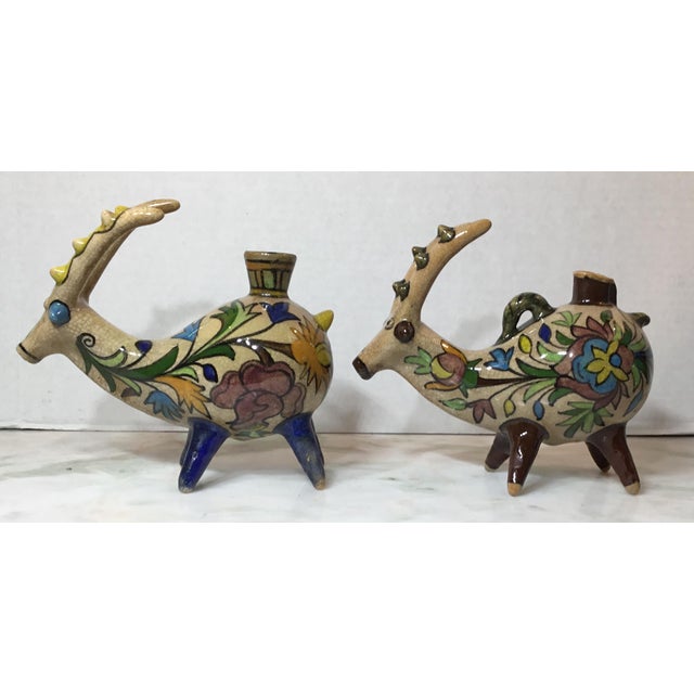 1950s Persian Mythological Ceramic Vessels - a Pair | Chairish