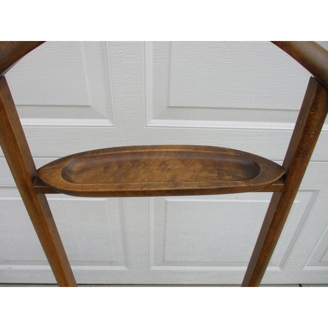 Mid-Century Modern Italian Wood and Caned Seat Valet or Butler Chair ...