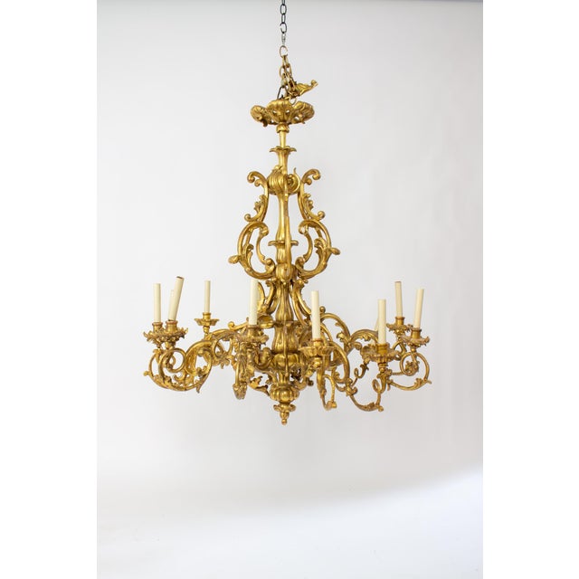 19th Century Rococo French Gilt Wood Chandeliers - a Pair | Chairish