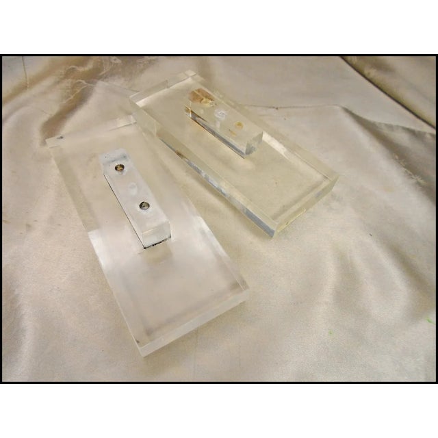 Vintage Clear Lucite Rectangle Drawer Pulls, Set of 2 | Chairish